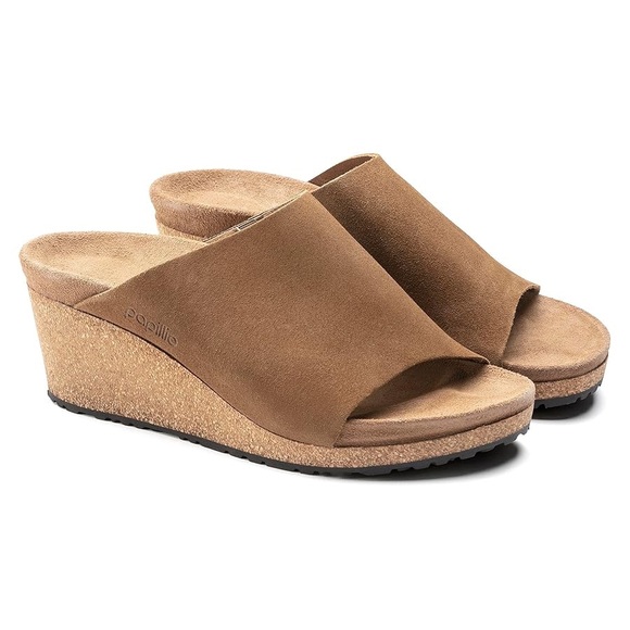 Papillio | Shoes | Papillio Tan Suede Wedge Sandals Women Size 41 ...
